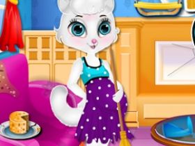 PREGNANT CATTY CLEANING - ANIMALS GAMES - GAMES KIDS ONLINE